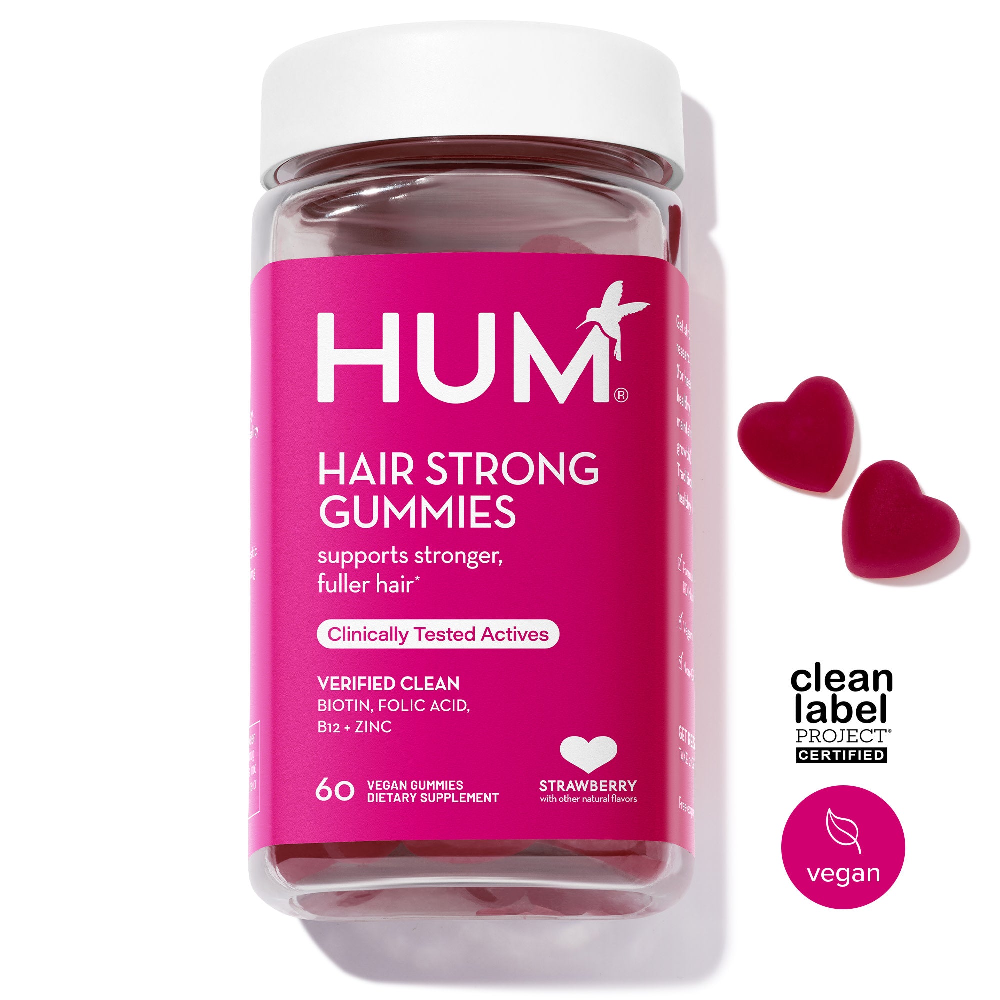 HUM Hair Strong Gummies - 60 Ct Hair Support Supplement – Source & Self