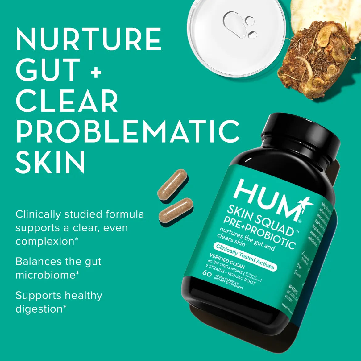 HUM Skin Squad - Probiotic Supplement – Source & Self