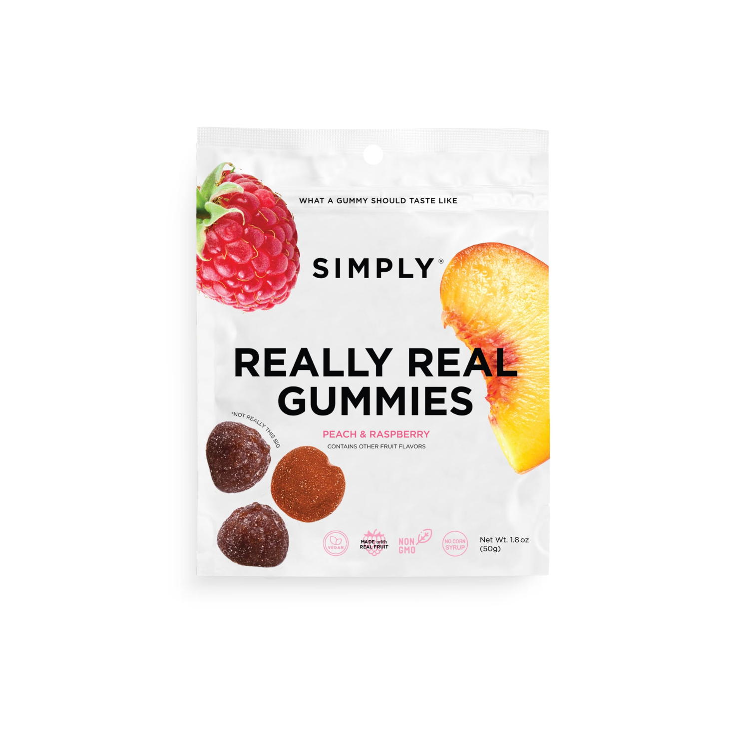 Simply: Really Real Gummies - Peach & Raspberry 1.8 oz – Source & Self